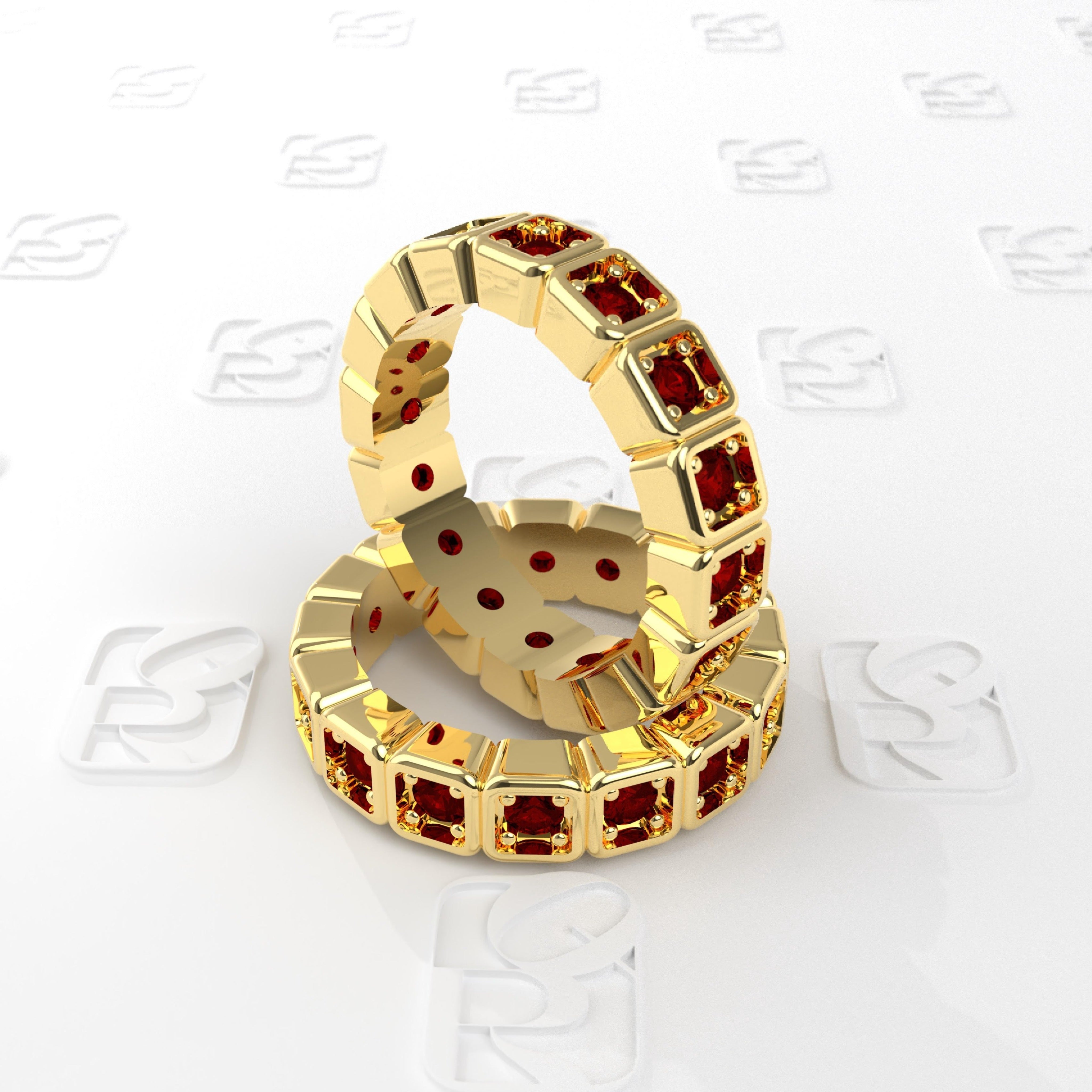 Red Garnet Eternity Ring